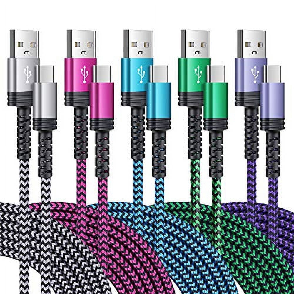 USB C Cable, SIXSIM 5Pack 6FT USB C to USB A Braided Fast Charging ...