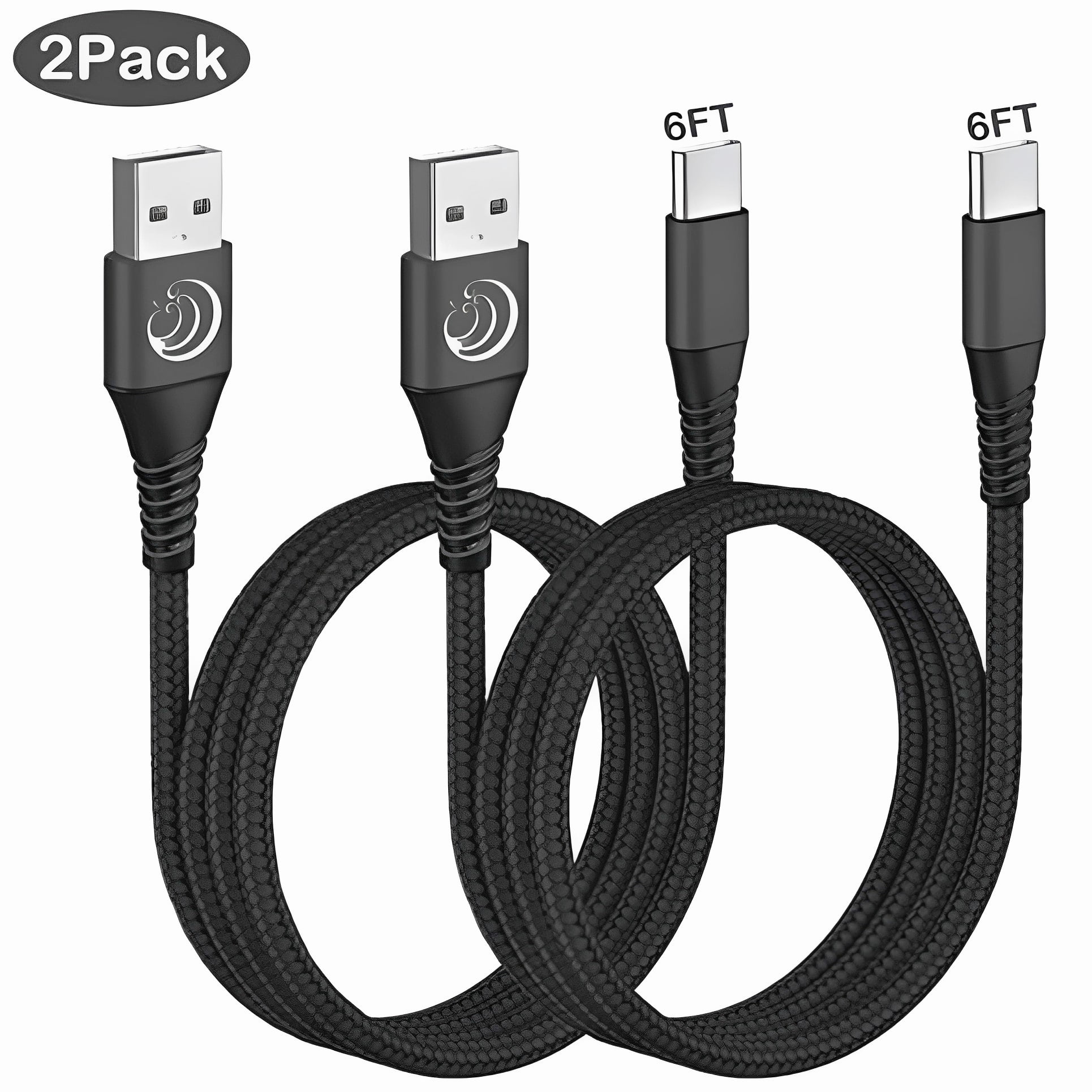 USB C Cable, Type C Charger 3A Fast Charging Cable 6FT 2Pack, Aioneus ...