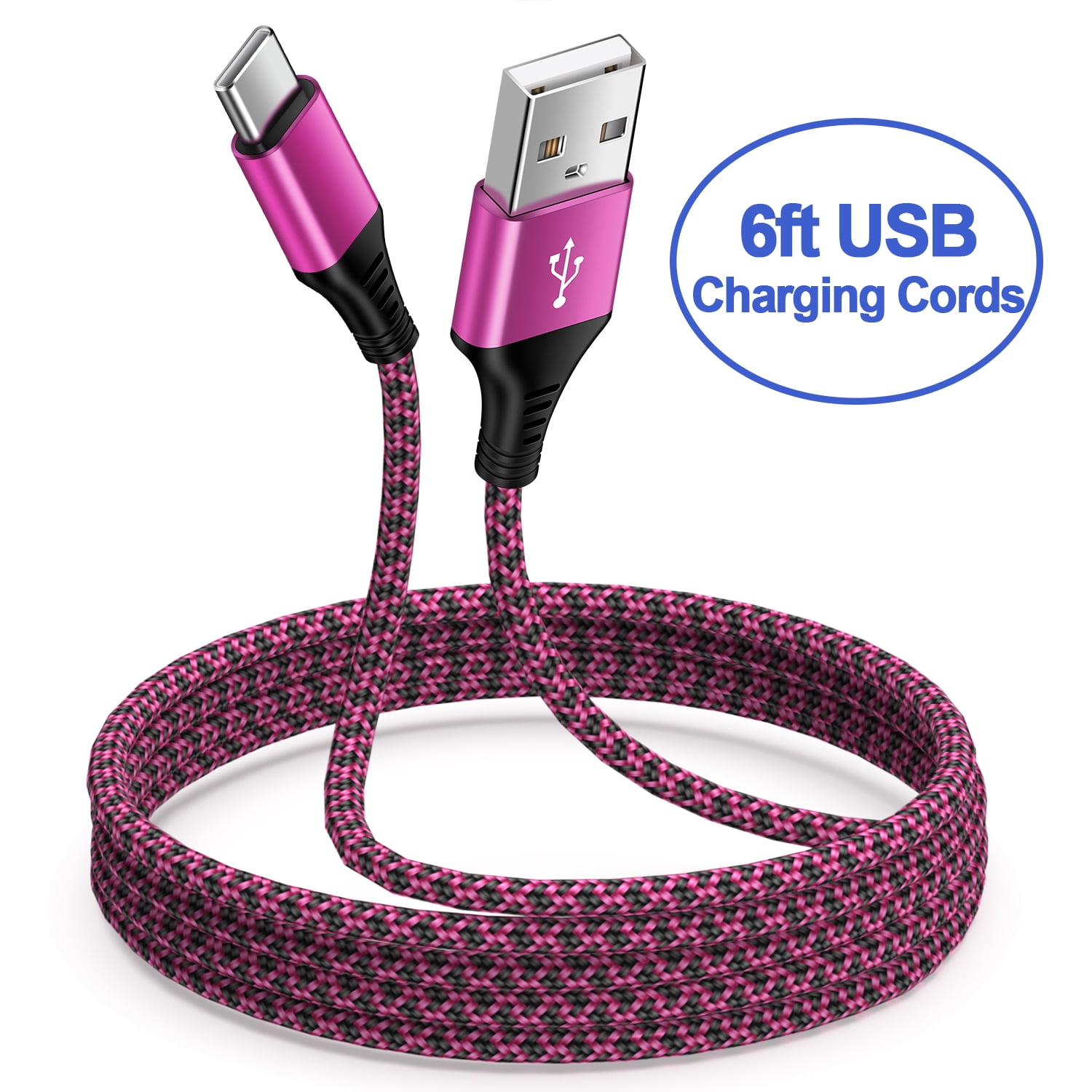 AILKIN 6ft USB C to USB A Charging Cable, Android Type C Charger, Rose ...
