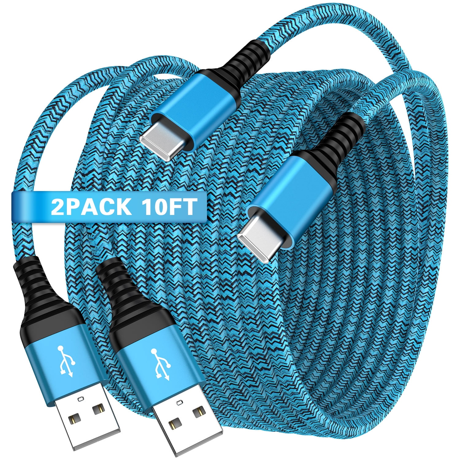 USB C Cables, Type C USB Cables 10FT Hootek 2 Pack Type C Charging ...