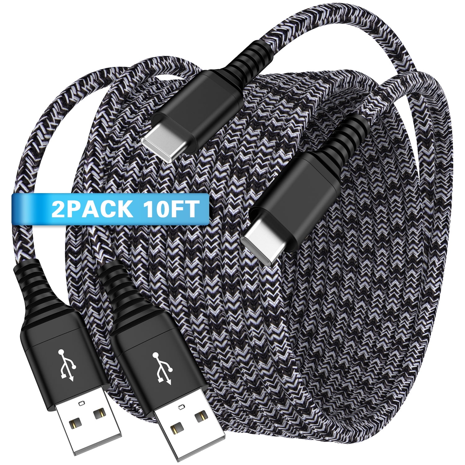 USB C Cables, Type C USB Cables 10FT Hootek 2 Pack Type C Charging ...