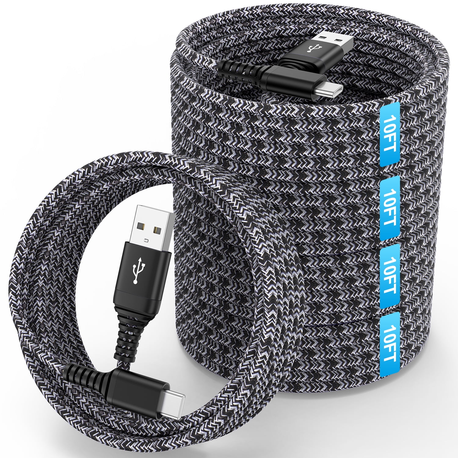 USB C Cables, Type C USB Cables 10FT Hootek 5 Pack Type C Charging ...