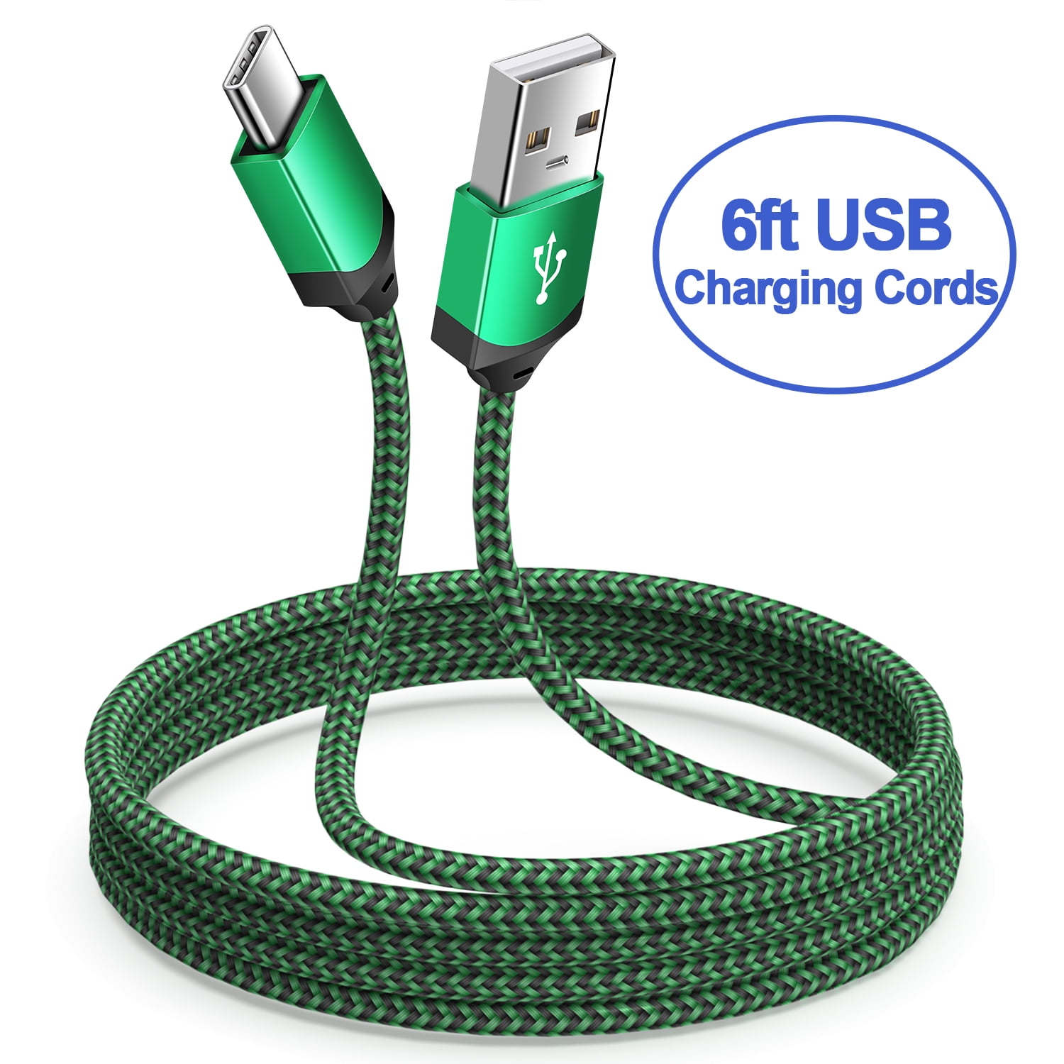 AILKIN USB-C to USB-A Cable, Type C Android Charger, Green, Fast ...