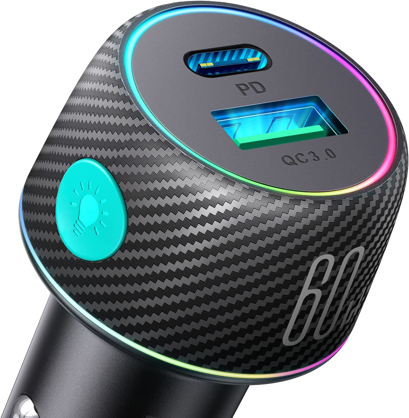 USB C Car Charger, 60W 2-Port Super Fast Car Charger Adapter for ...