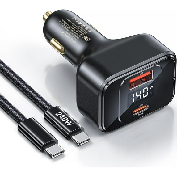 USB C Car Charger Fast Charging 170W, PD3.1 Single Type-C Port Max ...