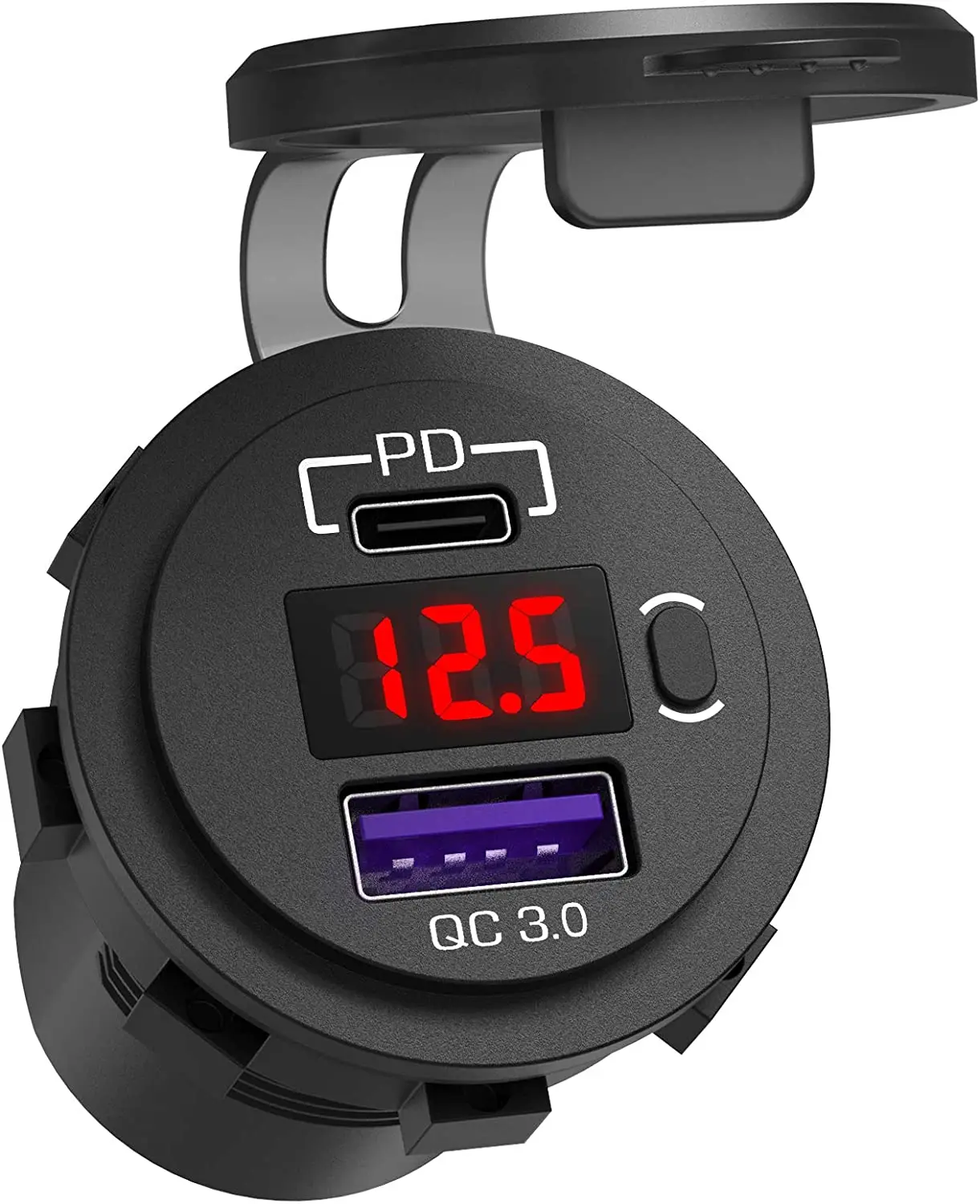 USB C Car Charger Socket 12V/24V Dual USB Socket PD3.0 and QC3.0 Car ...