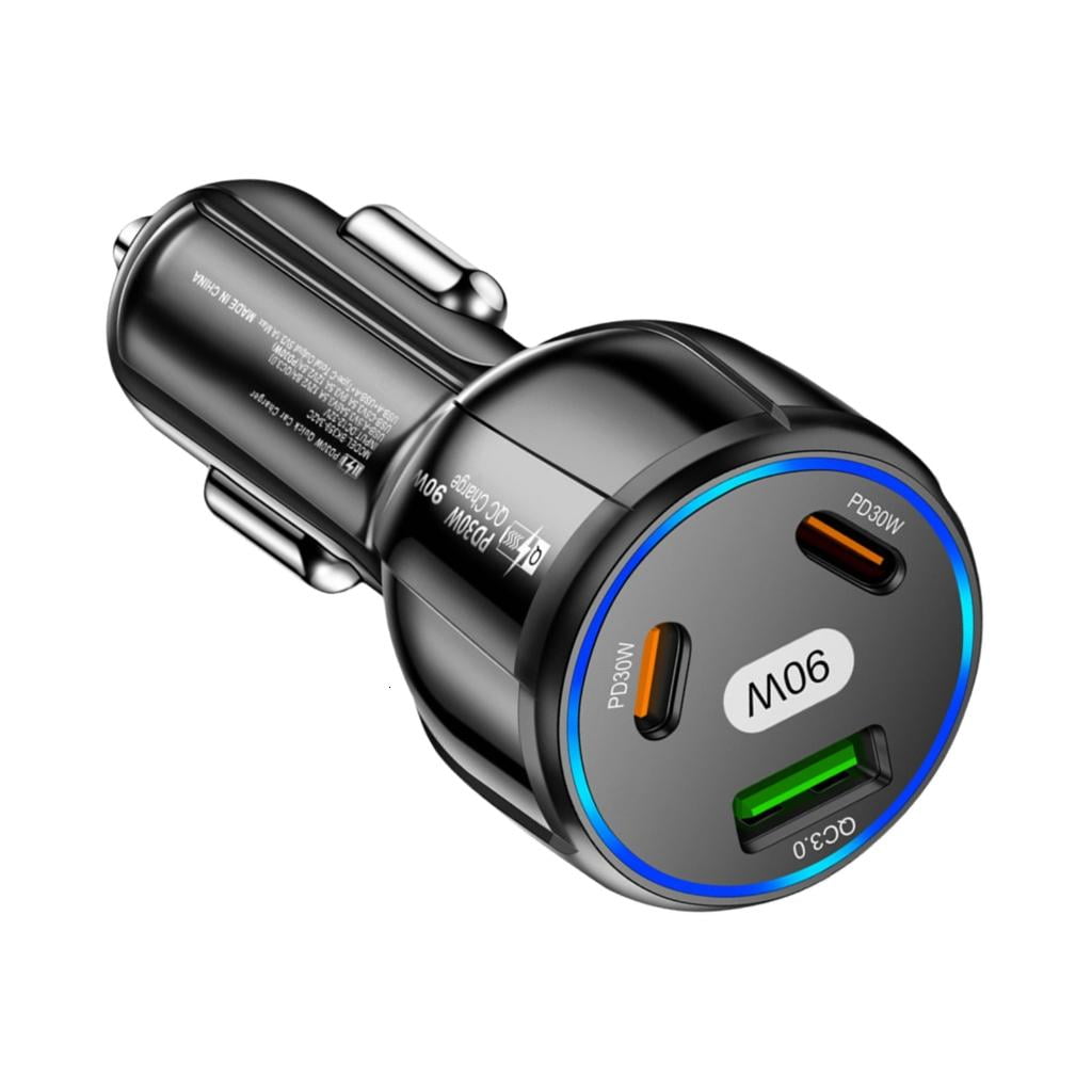 USB C Car Phone Charging Cellphone Tablet Car Power Adapter Double Type ...