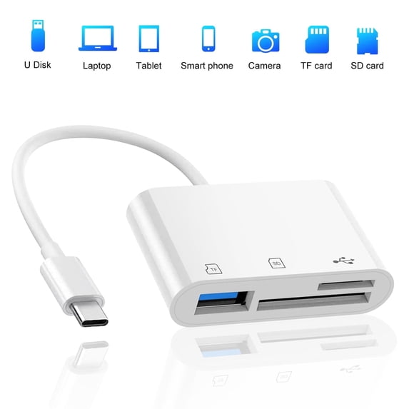 USB-C Card Reader, DISEN 3-in-1 Micro SD Memory Card Reader, Type C to ...