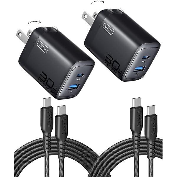 USB C Charger, 2-Pack 30W PD QC 3.0 Dual Port Fast Charging Type C ...