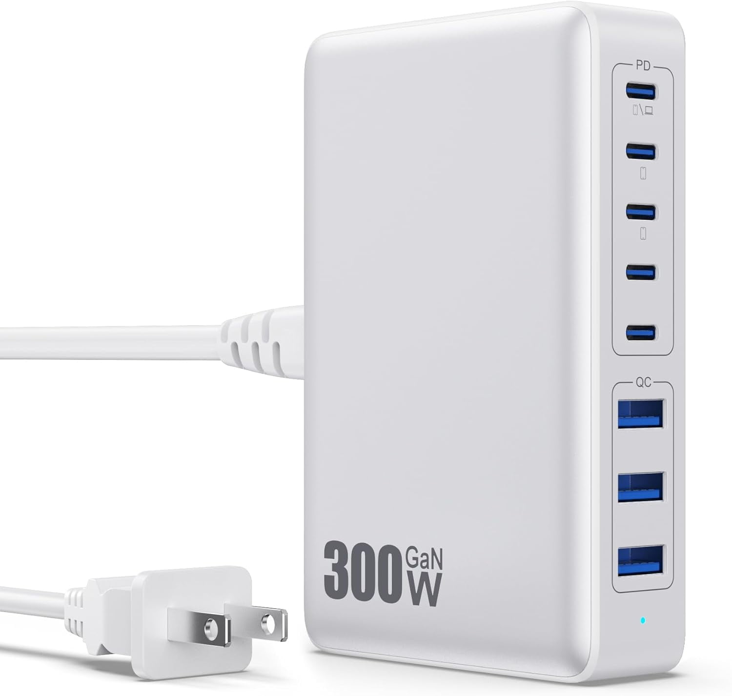 USB C Charger 300W USB C Charger Block 8-Ports GaN IV Fast Charging ...