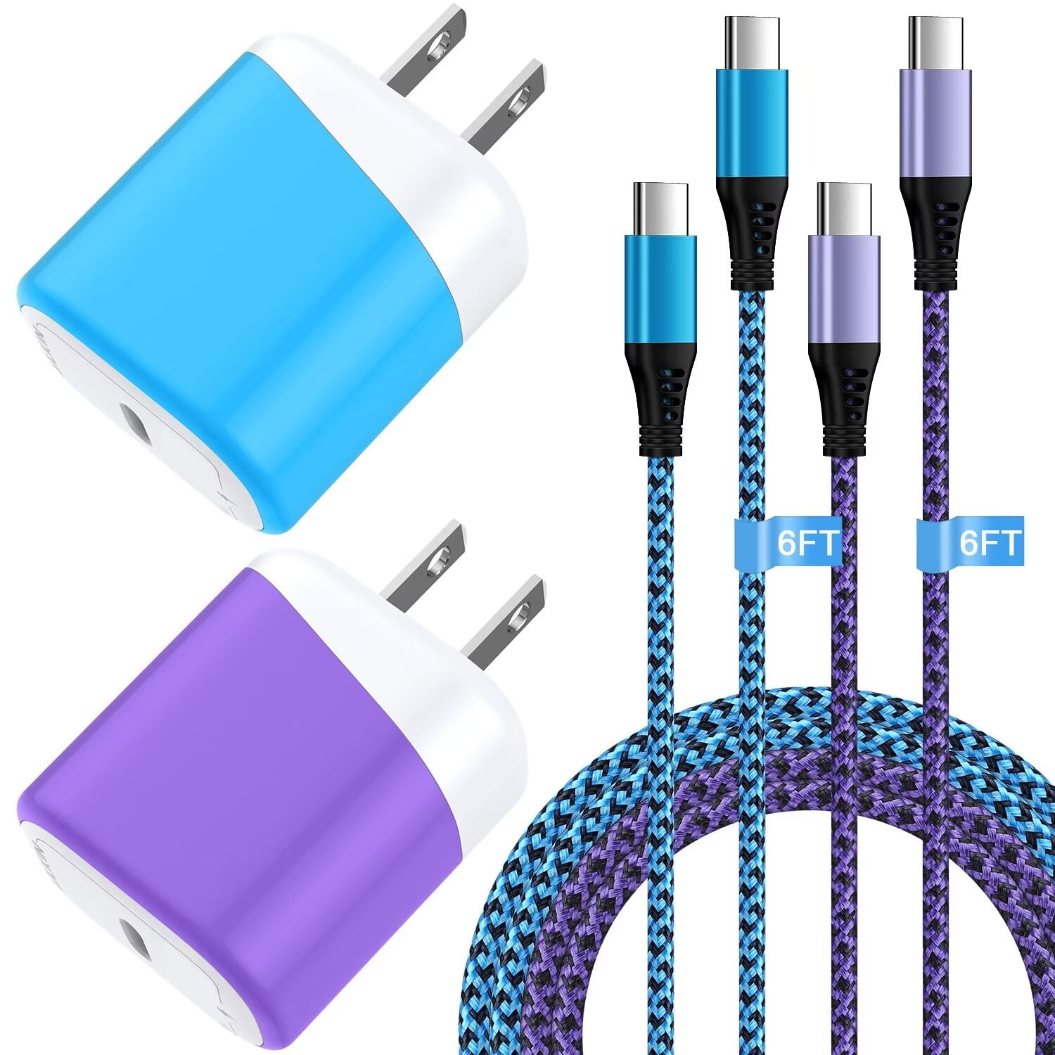 USB C Wall Charger Block Adapter,AILKIN 2PACK 20W PD Charging Block ...