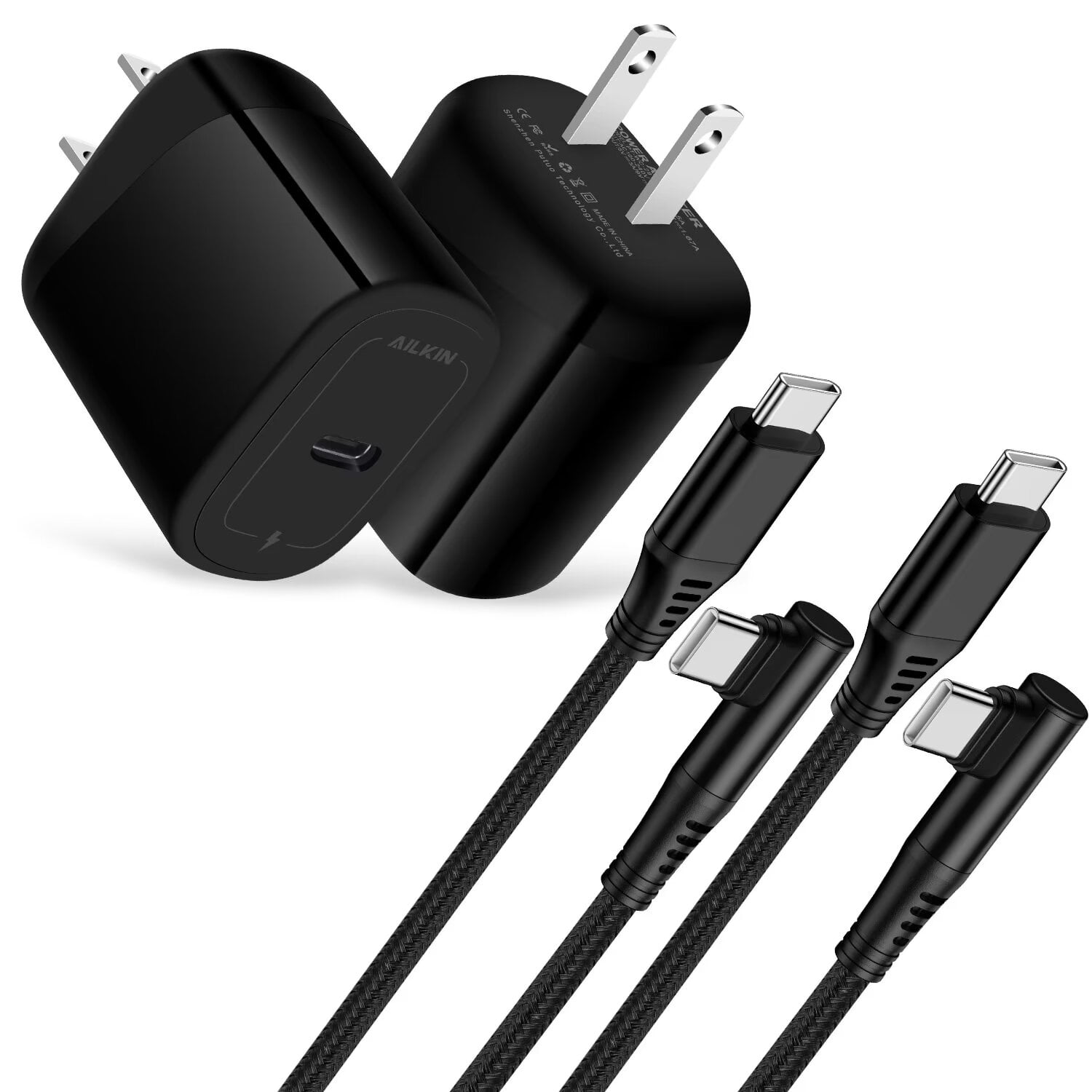 USB C Charger,AILKIN 2PACK Charging Block Type C with 2PACK Type C ...