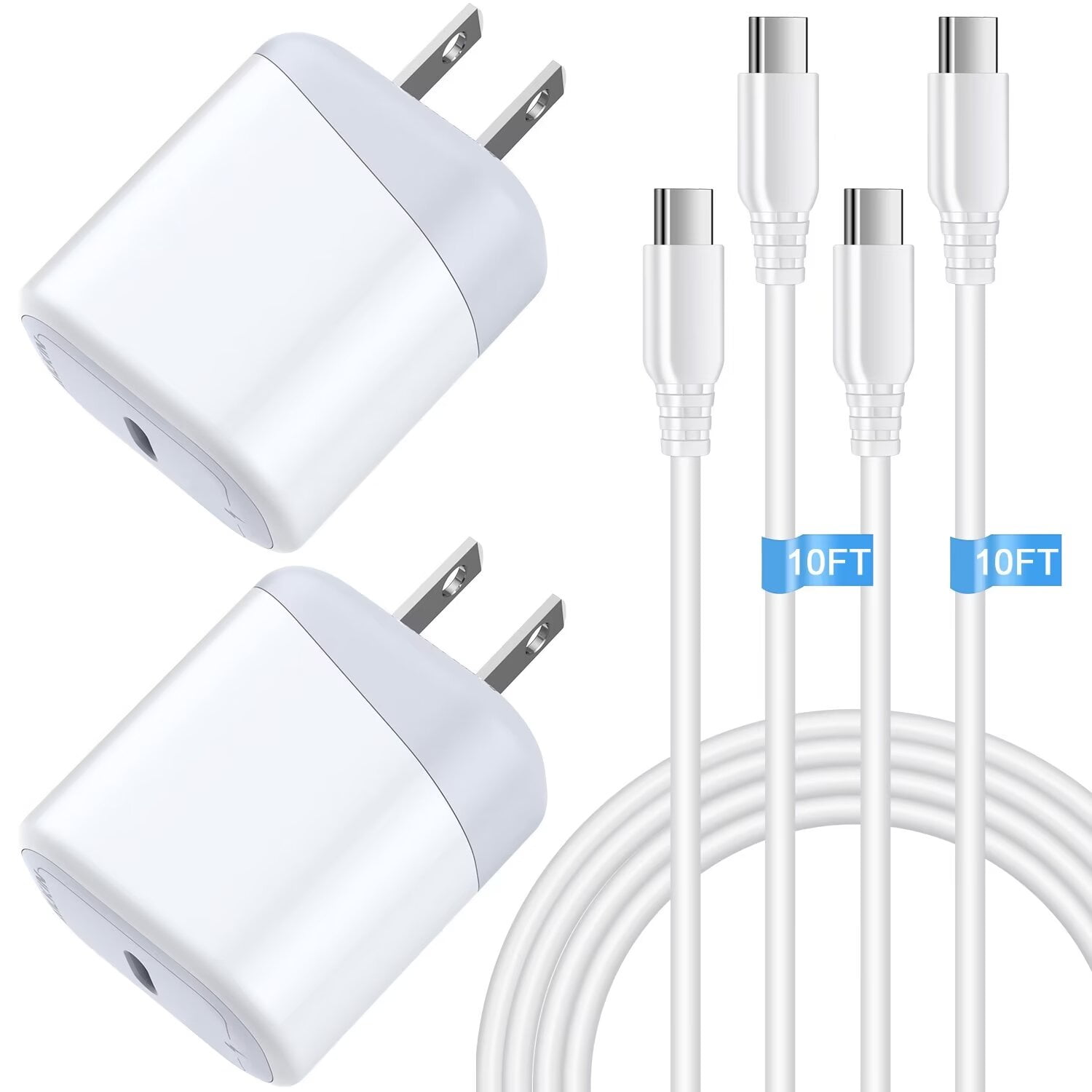 USB C Charger,AILKIN 2PACK Charging Block Type C with 2PACK Type C ...