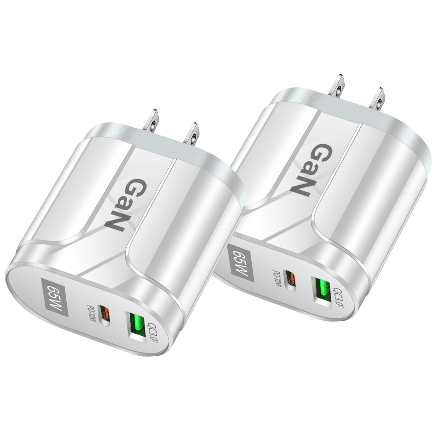 USB C Charger Block, 2-Pack 65W 2-Port USB C Wall Charger iPhone ...