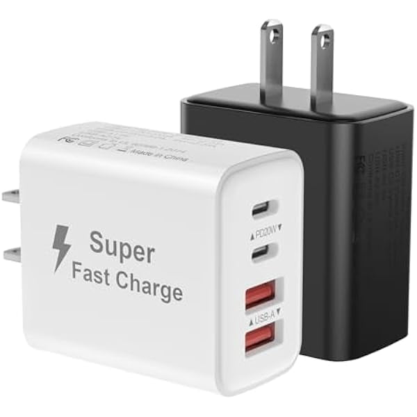 USB C Charger Block 40W, 2Pack 4-Port Type C Fast Charging Blocks, PD ...