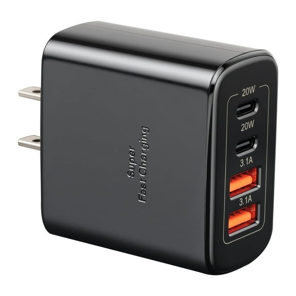 USB C Charger Block, 2-Pack 40W 4-Port USB C Wall Charger Fast Charging ...