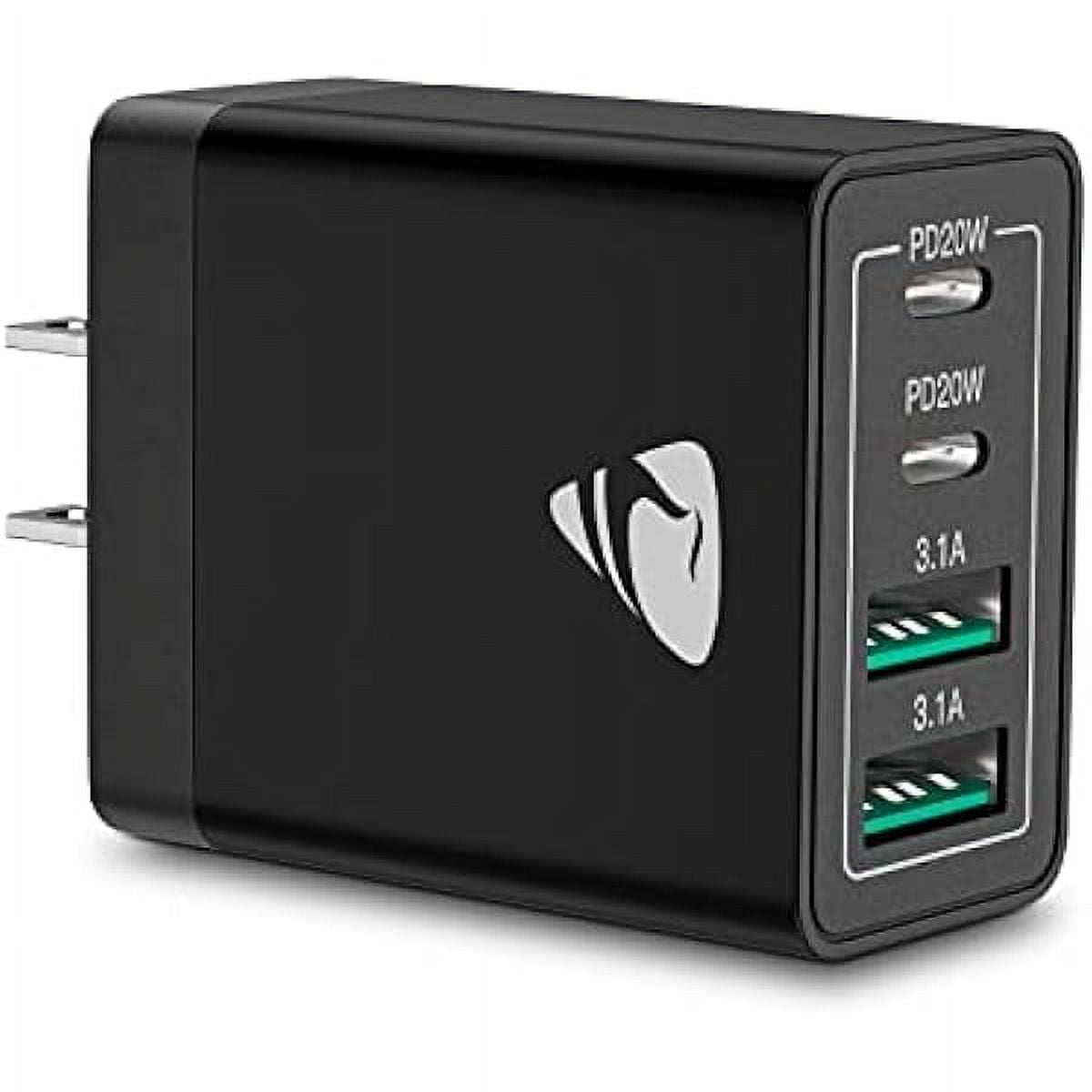 USB C Charger Block, 40W USB C Wall Charger PD+QC 3.0 Double Port Power ...