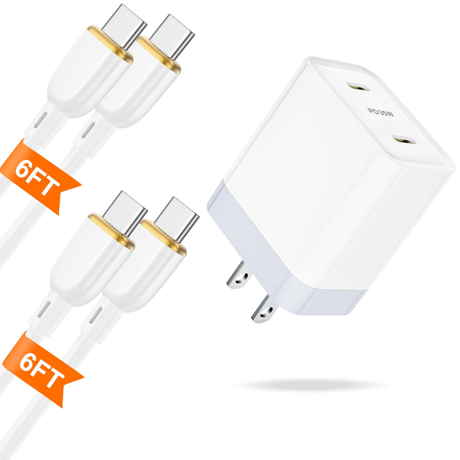 USB C Charger Block,ABCPOW 35W PD Dual USB C Wall Charger Adapter Plug ...