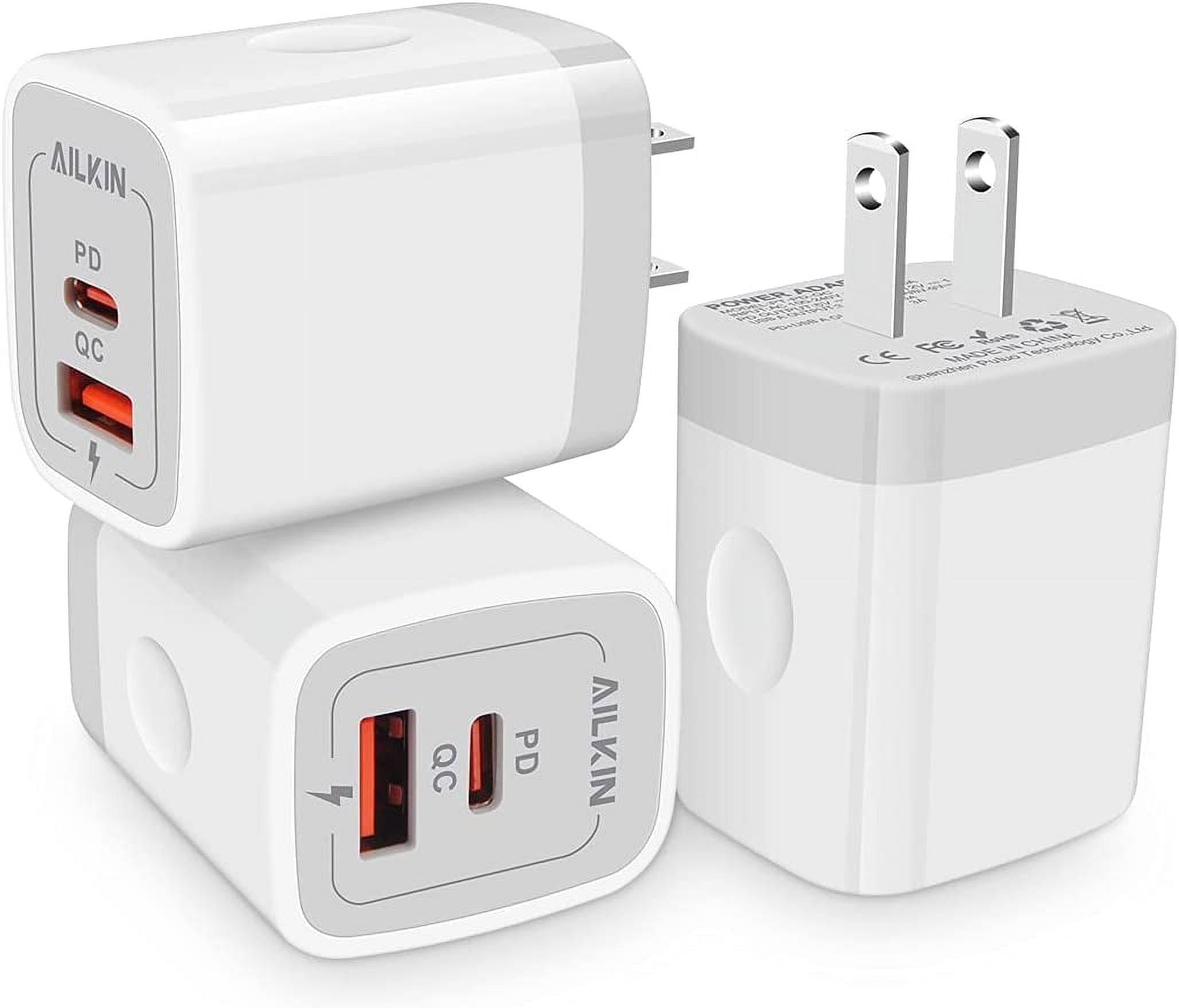 Ailkin USB C Charging Block Adapter, Fast Charge, 20W Power Delivery ...