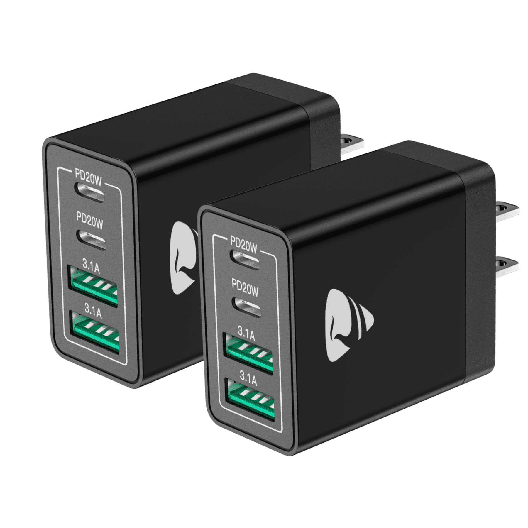 Aioneus 40W Multi Port USB C Charger Block 2 Pack Fast Charging for ...