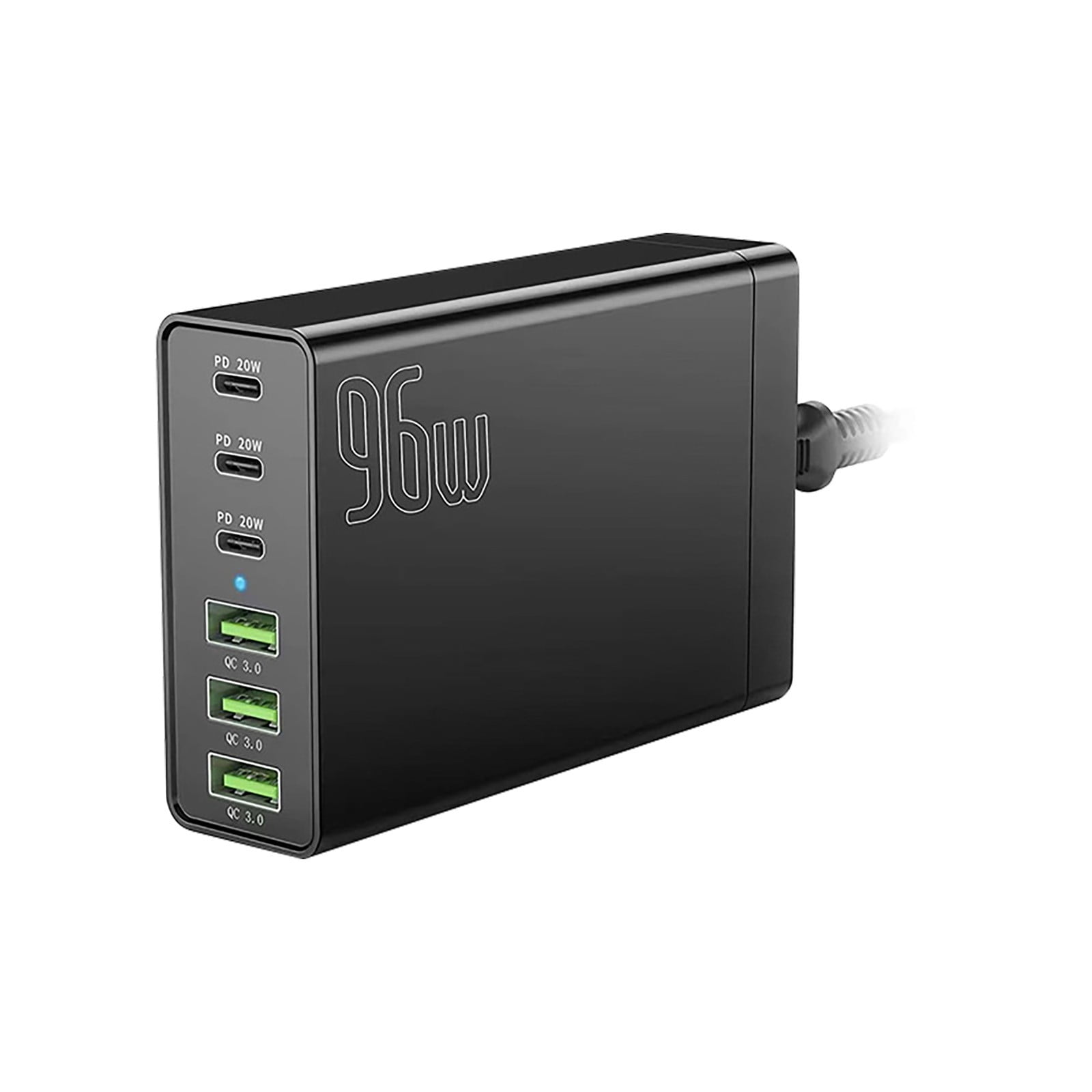 USB C Charger Block Charging Station: 96W 6 Port GaN Fast Charging ...