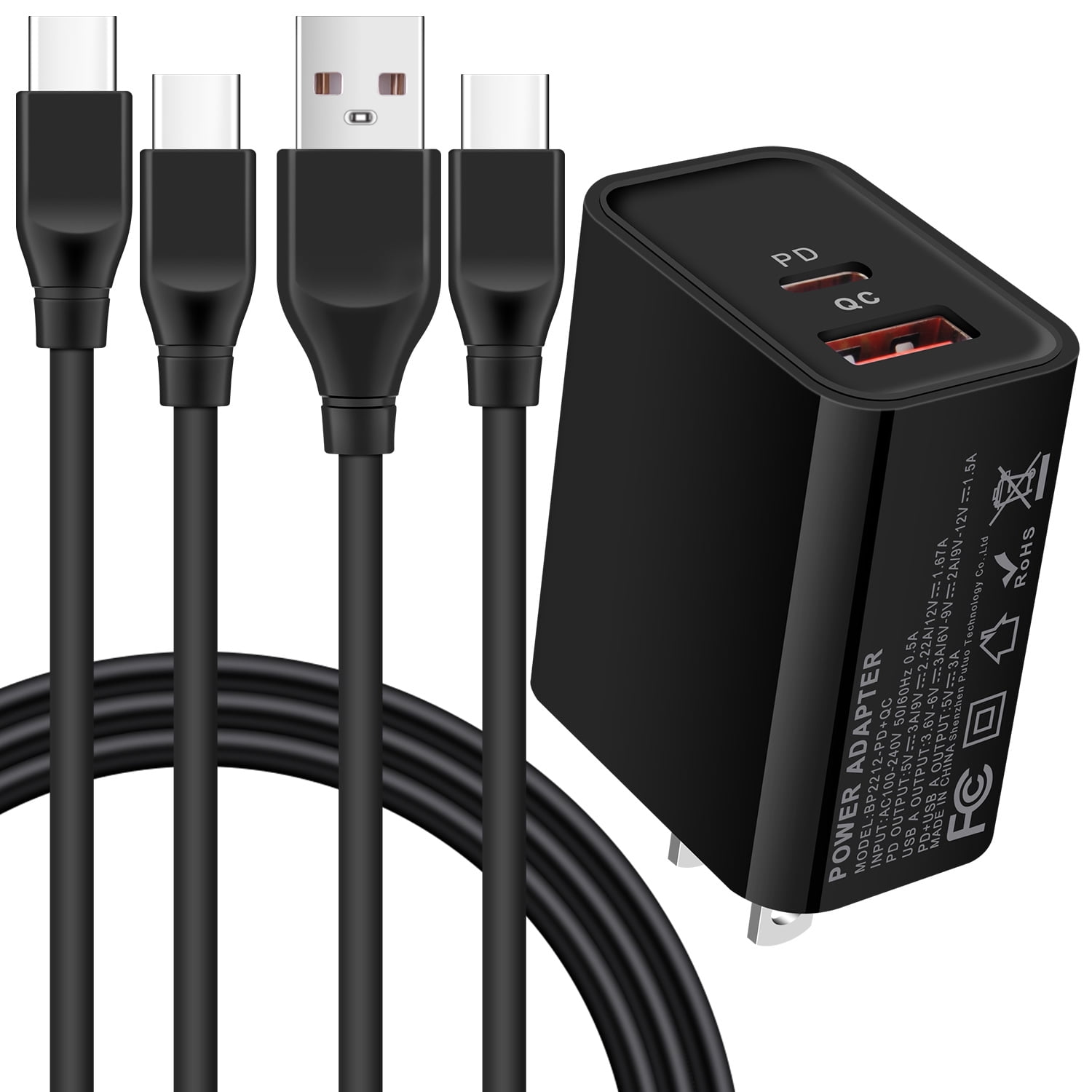 USB C Charger Block,HAOANO 20W PD Type C Charger Block with 2PACK Fast ...