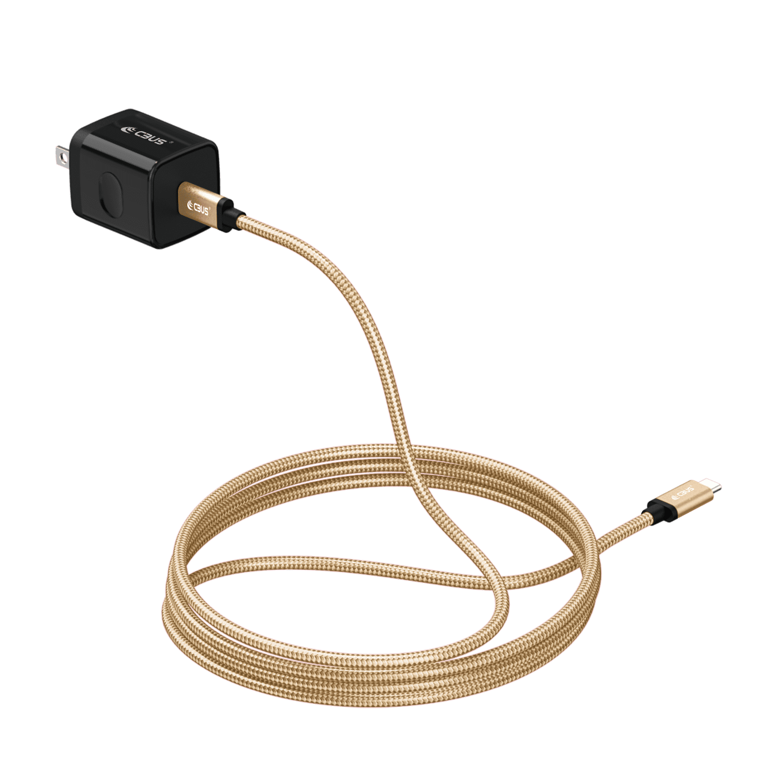 Cbus Wireless USB-C Charger Set, 20W Fast Charging Adapter, 10' Braided ...