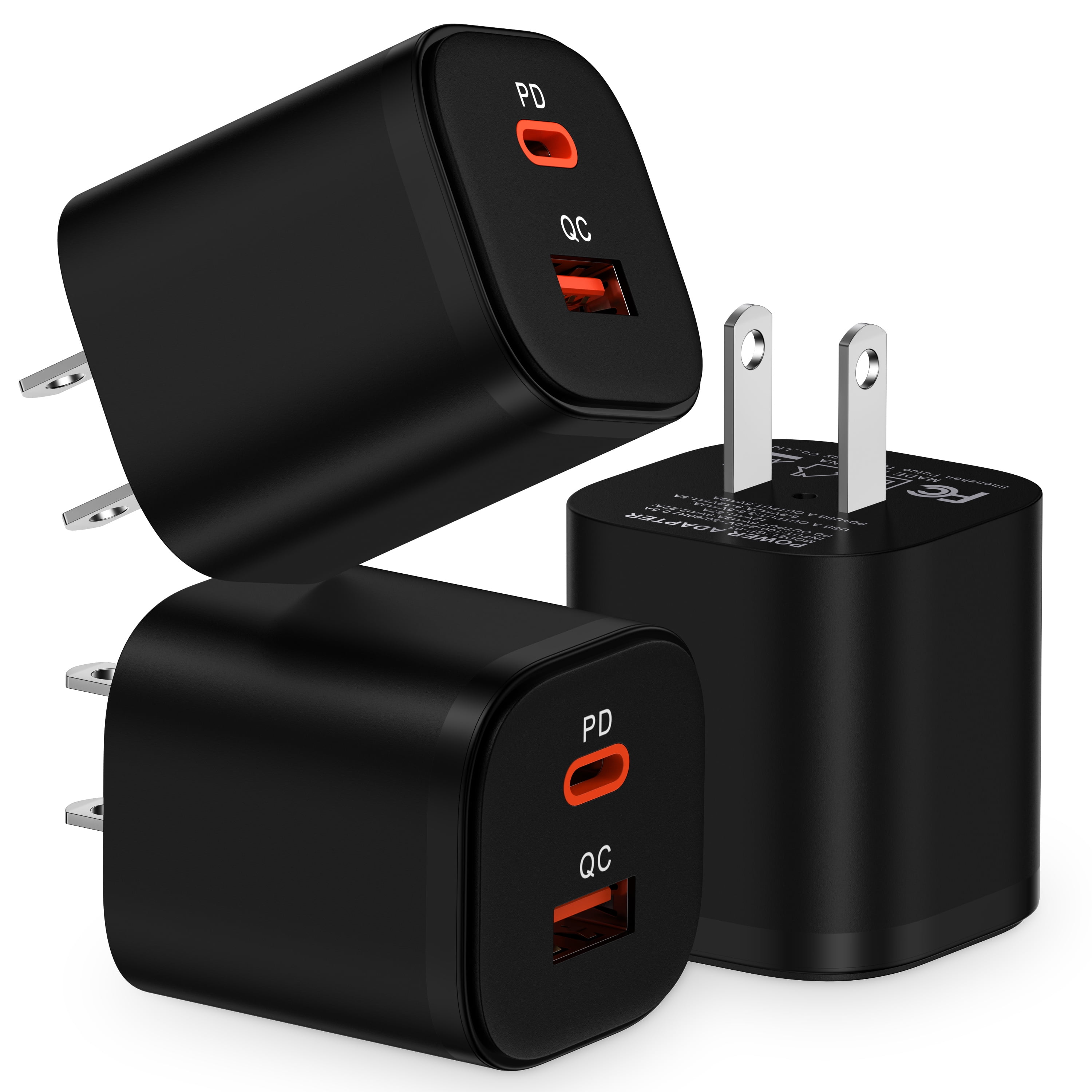 USB C Charger Block,Zacenei 3Pack 20W PD&QC3.0 Android Type C Charger ...