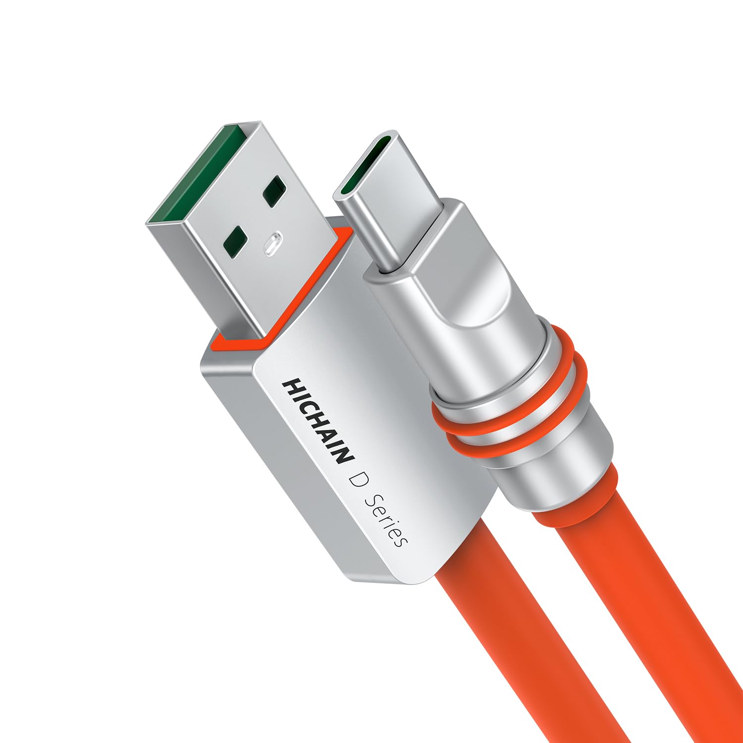 USB C Charger Cable Orange 4 ft, 100W Fast Charging USB A to USB C ...