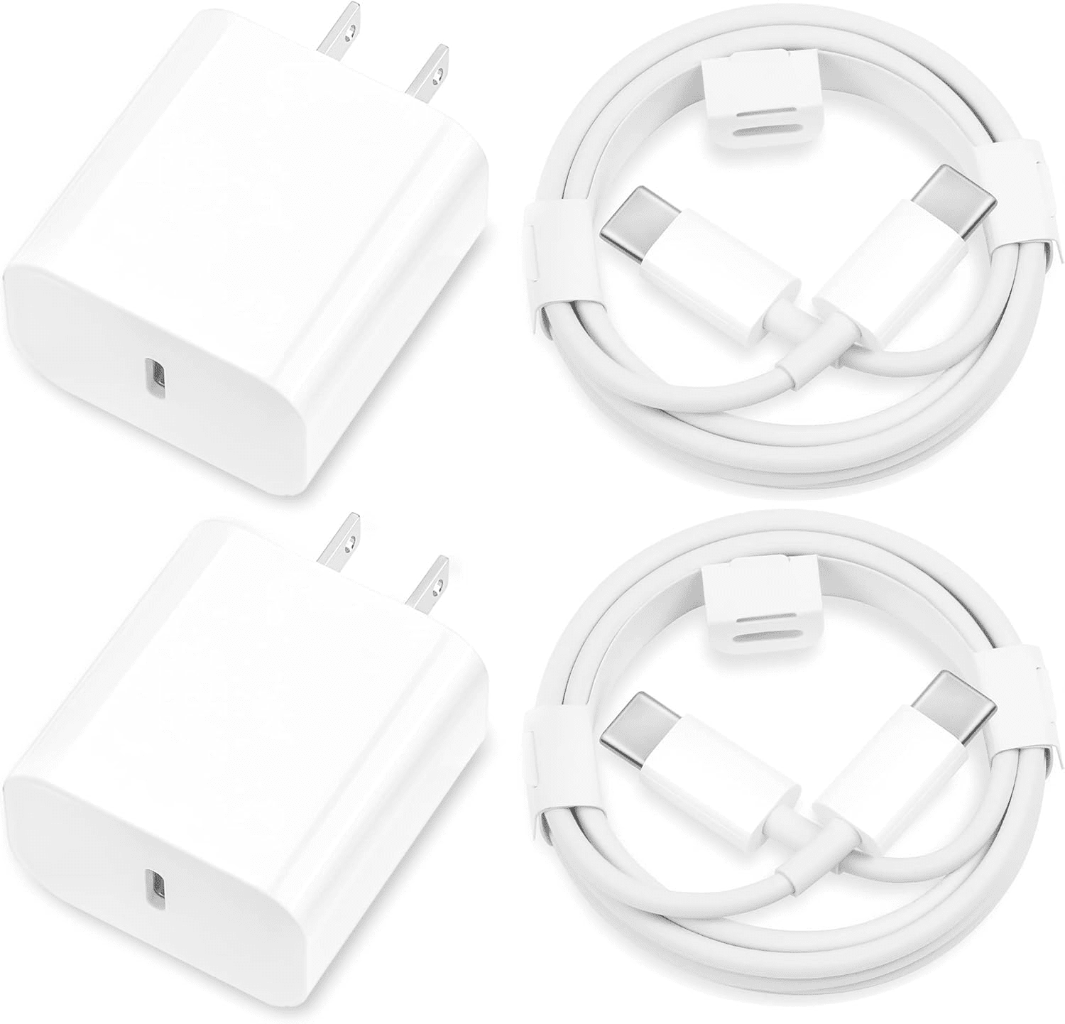 USB C Charger iPhone 16 15 Charger, [MFi Certified] 2 Pack 20W PD White ...