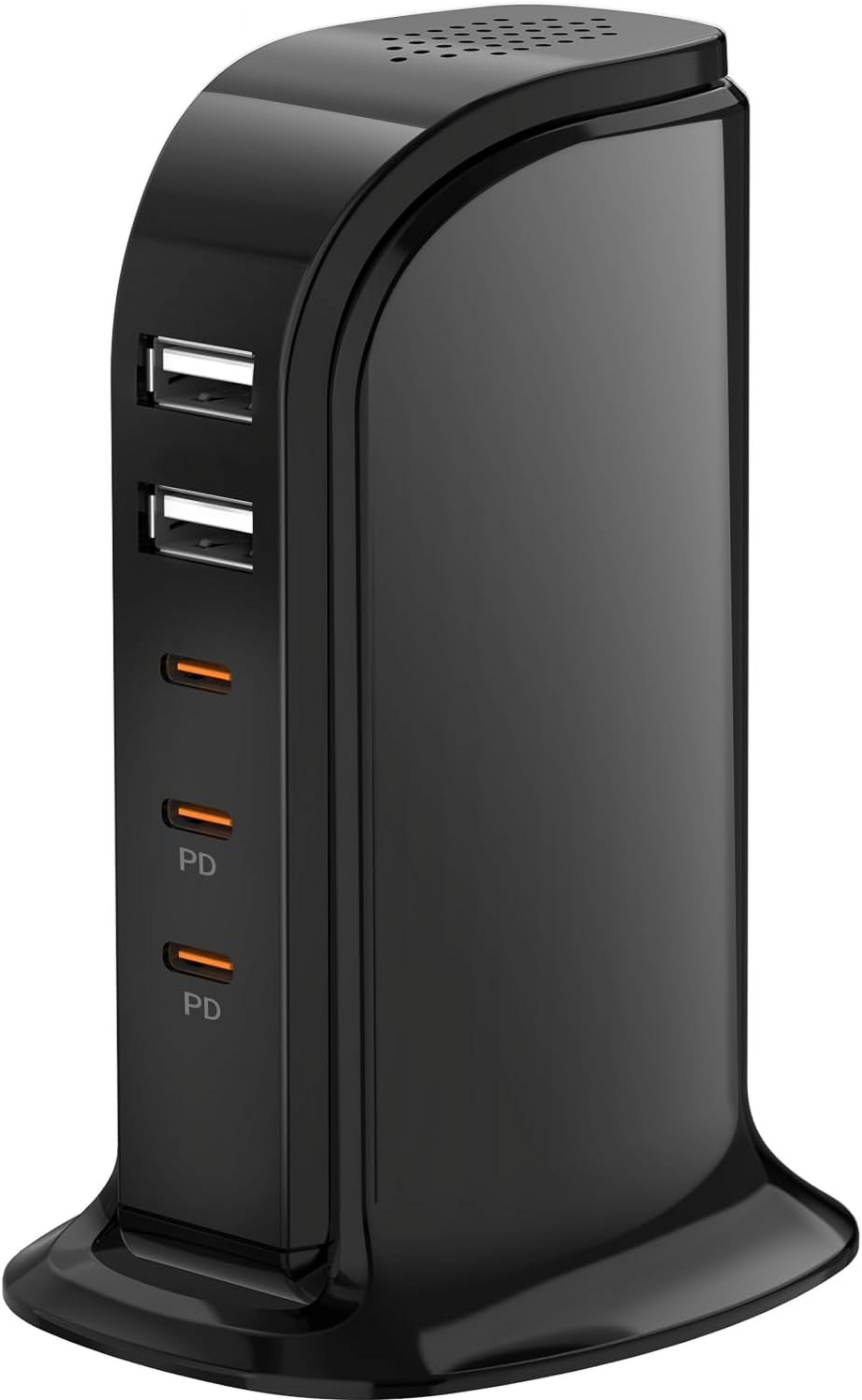 USB C Charging Station - 5 Ports, 100W Total, Dual PD C Charger, Space Saving, iPhone/Samsung ...