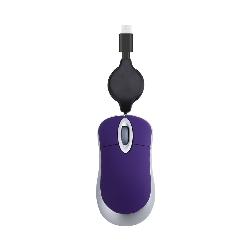 USB C Corded Mouse Retractable Cable Small Mouse for Kids Children ...