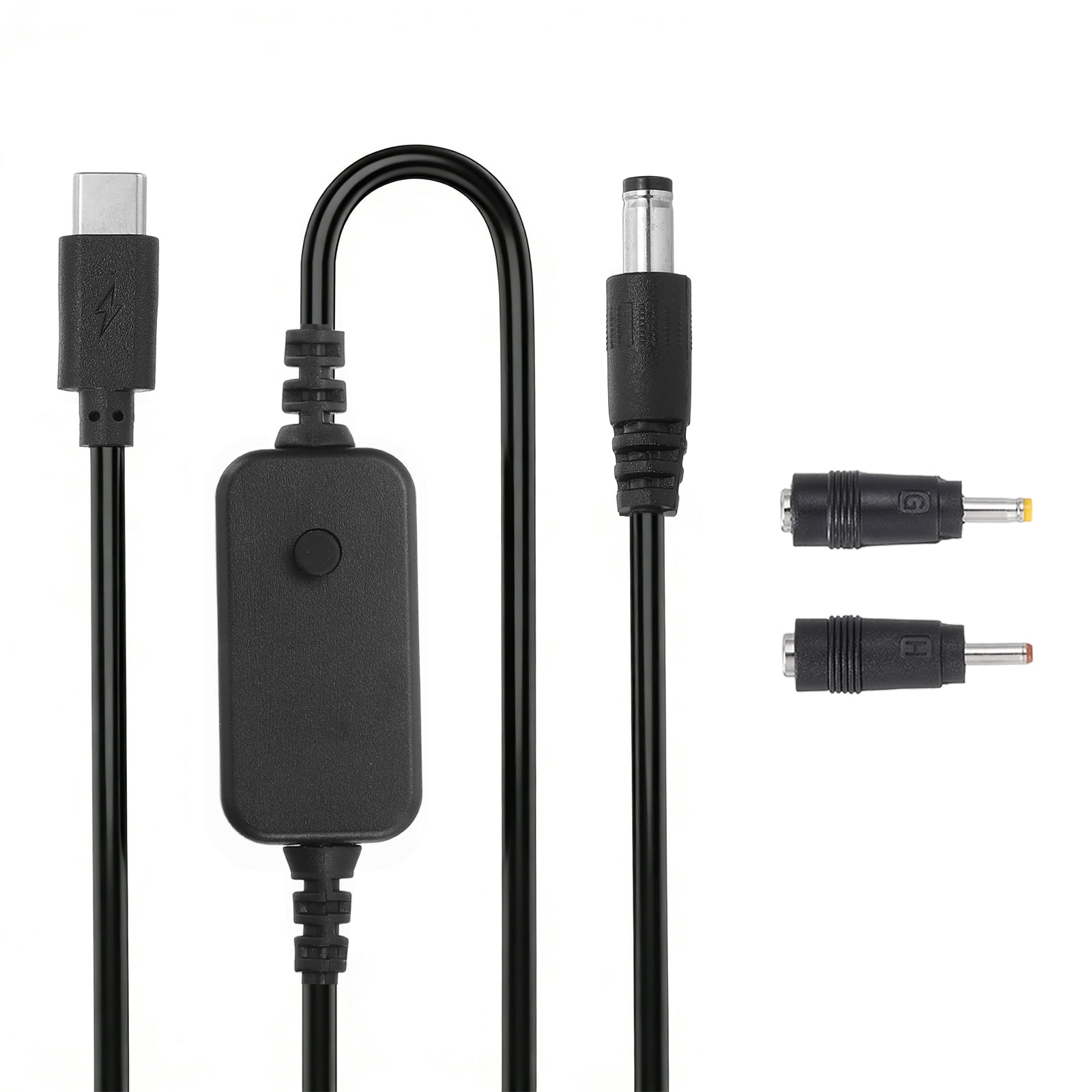 USB C to DC PD Adapter with 2 Connector Tips, 1.18m/3.9ft 5V 9V 12V 15V ...
