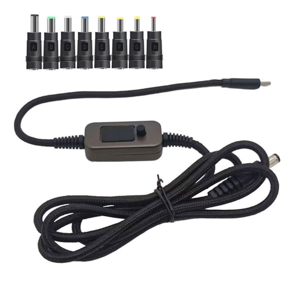 USB C DC5521 Extension Cable Type C To 5.5x2.1mm Charging Cable 5V 9V ...