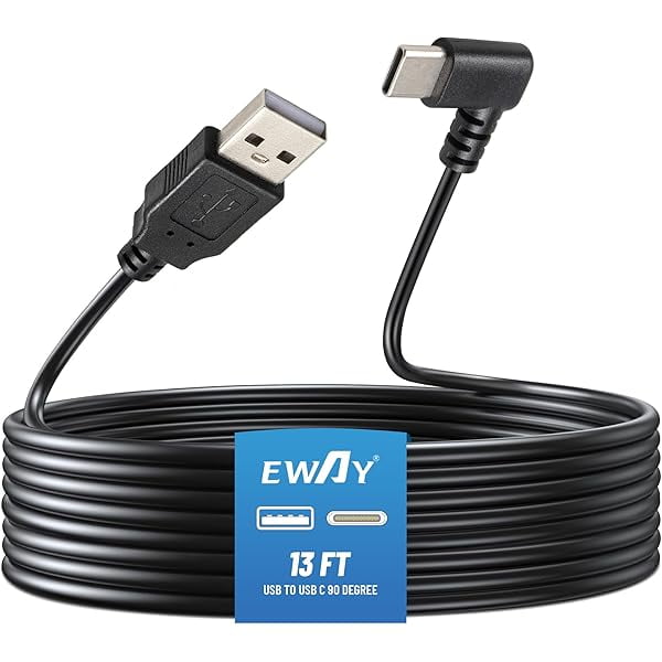 USB C Dash Cam Power Cord 13ft, USB 2.0 A to Type-C 90 Degree Angle ...