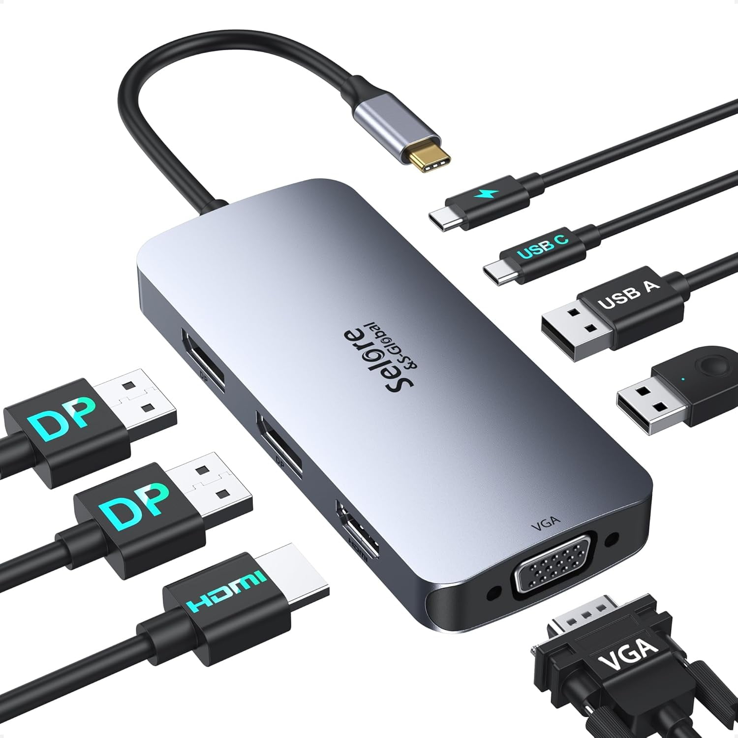 USB C Docking Station Dual Displayport Monitor, Laptop Docking Station ...