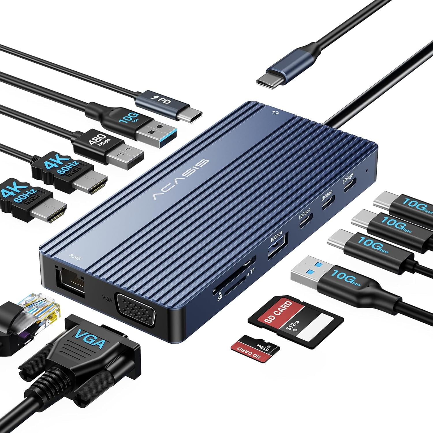 USB C Docking Station Dual HDMI Monitor, Laptop Docking Station 3 ...