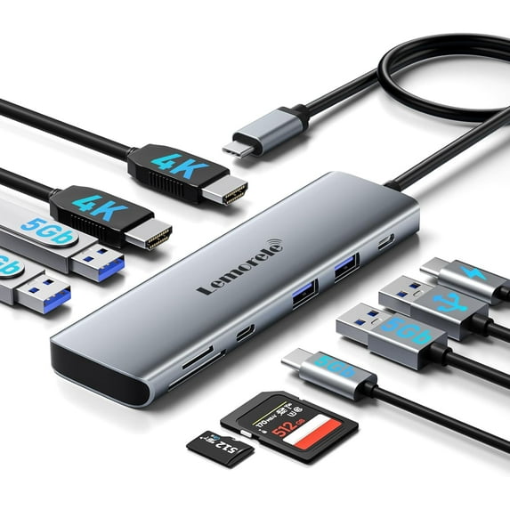 USB C Docking Station Dual Monitor, 10 in 1 USB C Hub with 2 HDMI Ports ...