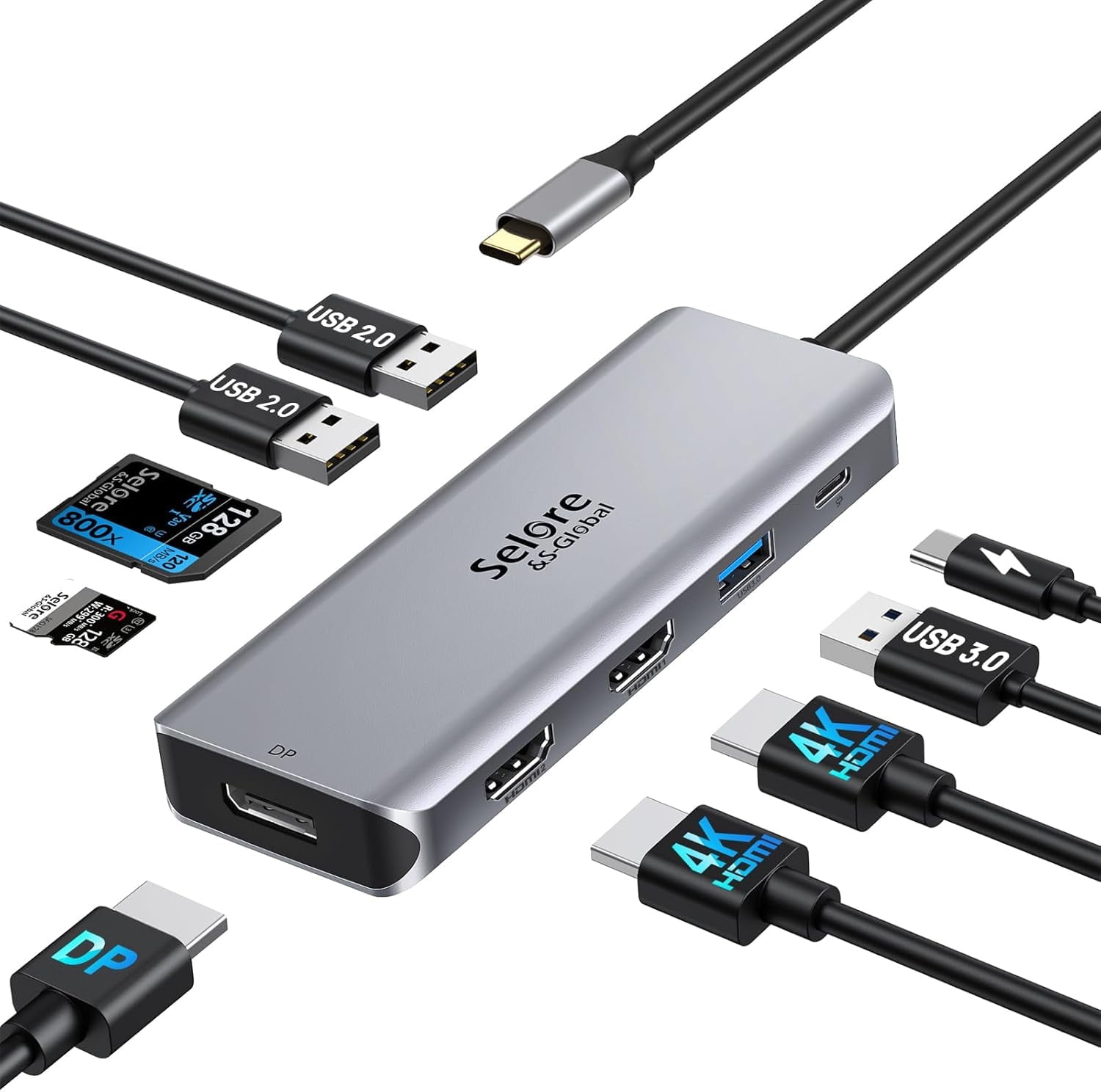 USB C Docking Station Dual Monitor, 9 in 1 Triple Display Docking ...