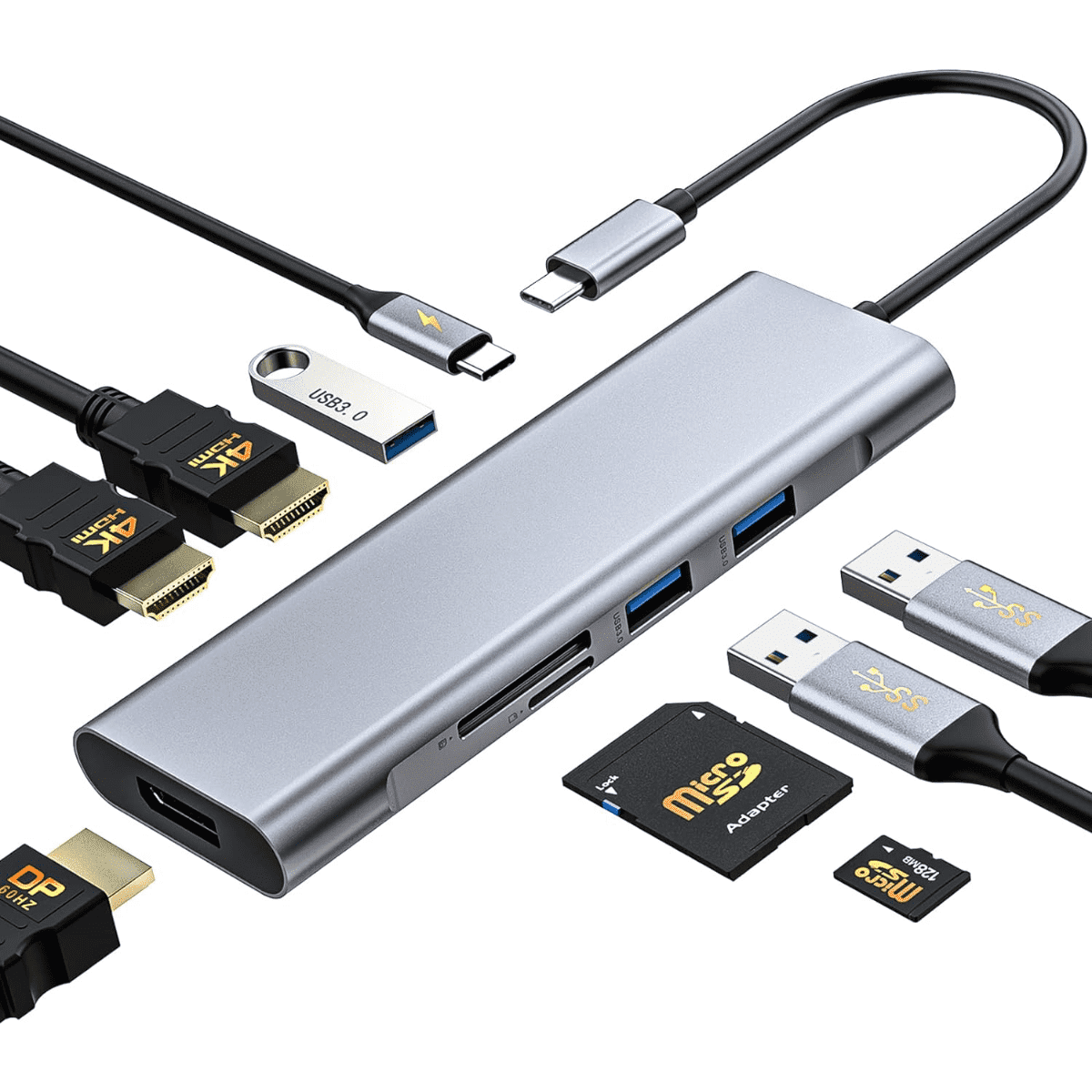 USB C Docking Station Dual Monitor, 9 in 1 USB-C Laptop Docking Station ...