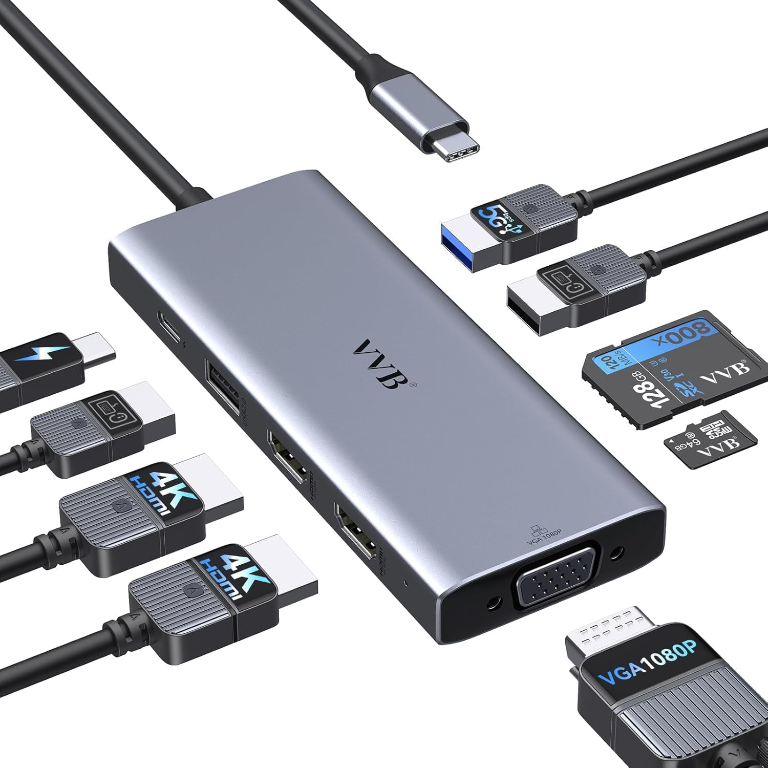 USB C Docking Station Dual Monitor HDMI Adapter for ,Laptop Docking ...