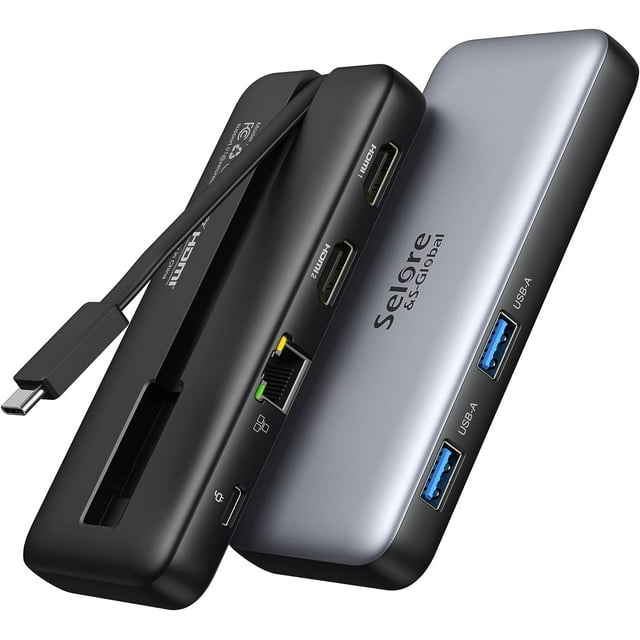 6-in-1 USB C Docking Station, Dual HDMI, 2 USB, Gigabit Ethernet, for ...