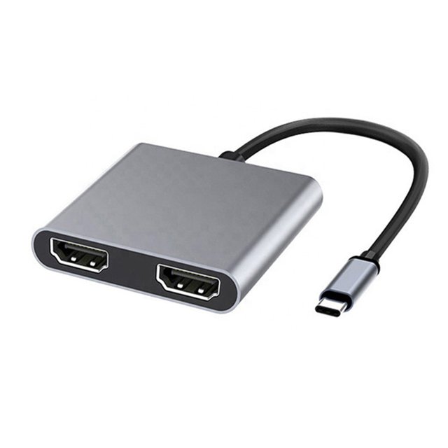 USB C Double Monitor Adapter 4K 60Hz Aluminum Dock With Power Delivery ...