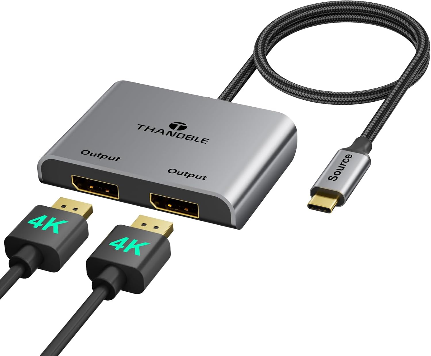 USB C to Dual DisplayPort Adapter Extended Display Splitter (4K@60Hz ...