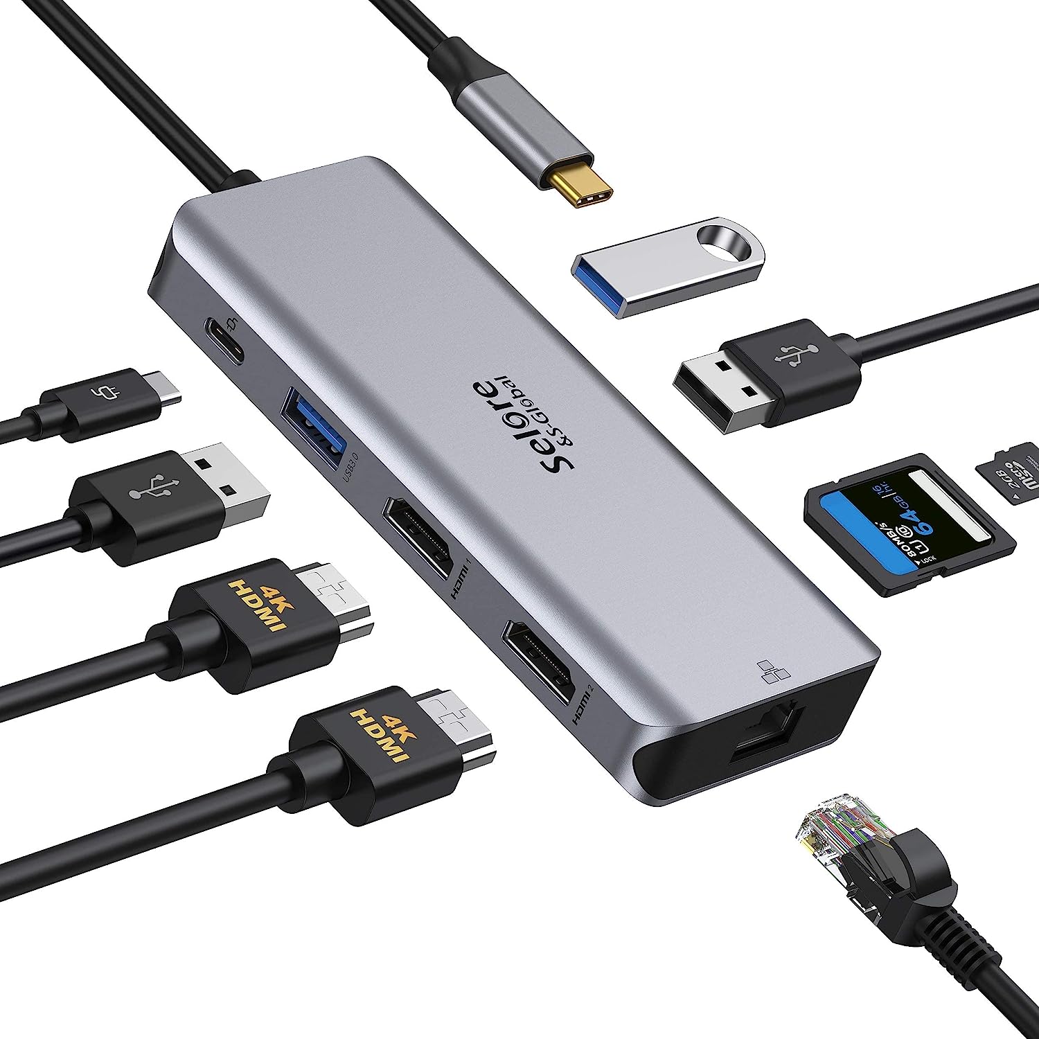 Dell 7-in-1 USB-C Multiport Adapter - DA310 - Walmart.com