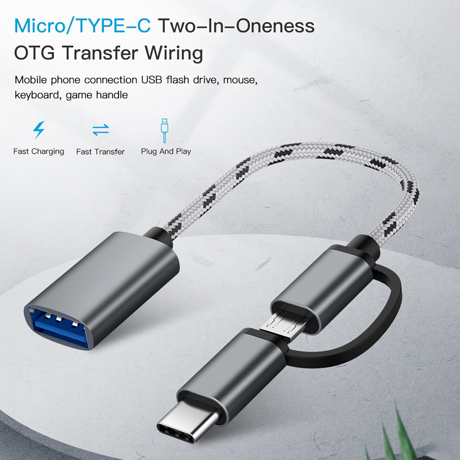 Usb-c Dual Port Adapter, Type C to Usb 3.0 Hub, 2x Usb 3.0 Ports , Usb ...