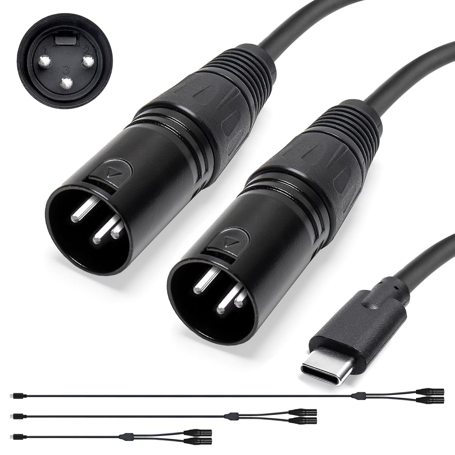 USB C to Dual XLR Male OFC Audio Output Cable 1.6ft, Type C to 2XLR ...