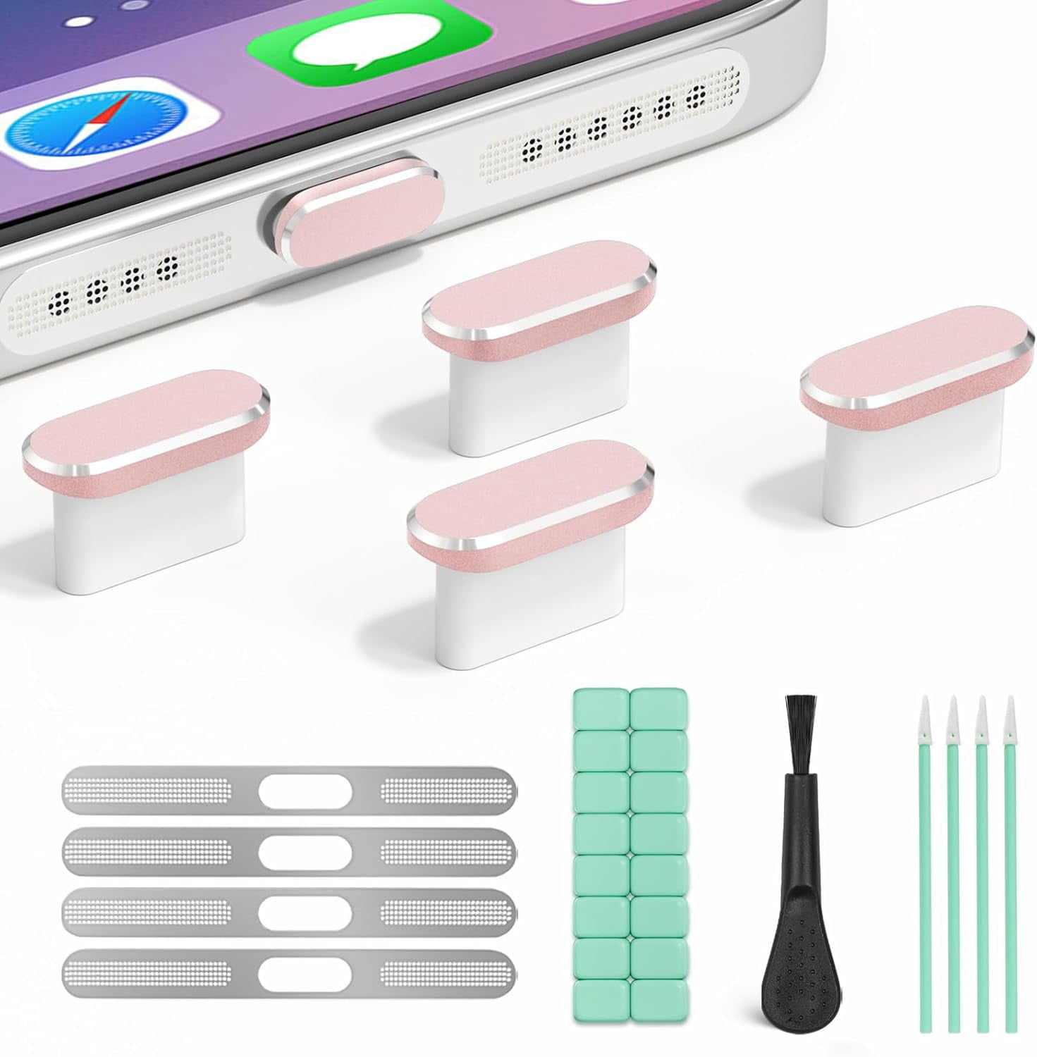 USB C Dust Plug & Speaker Dust Mesh,4 Pack Type C Charging Port Covers ...