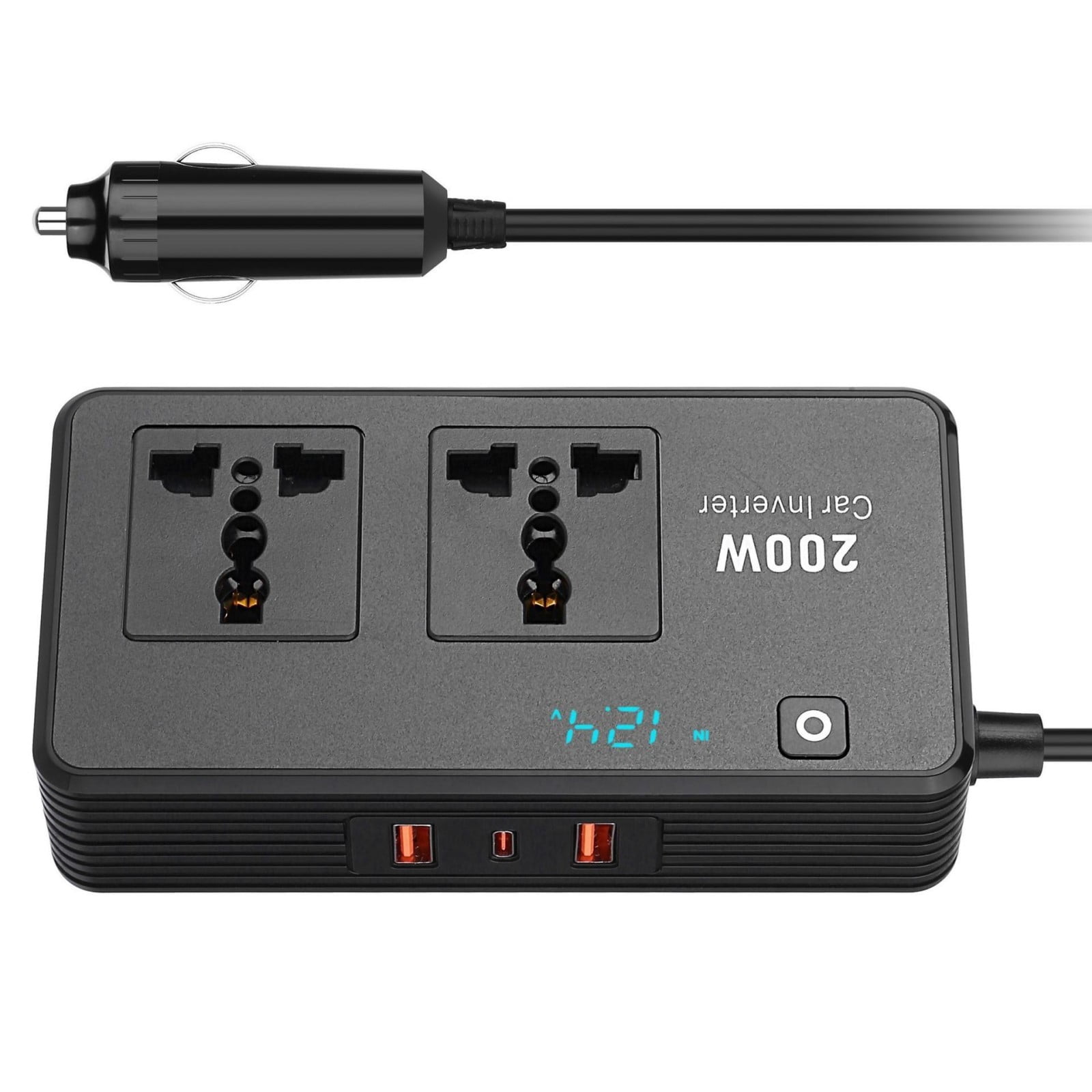 USB C Enabled 200W Automotive Inverter With Voltages Display And ...