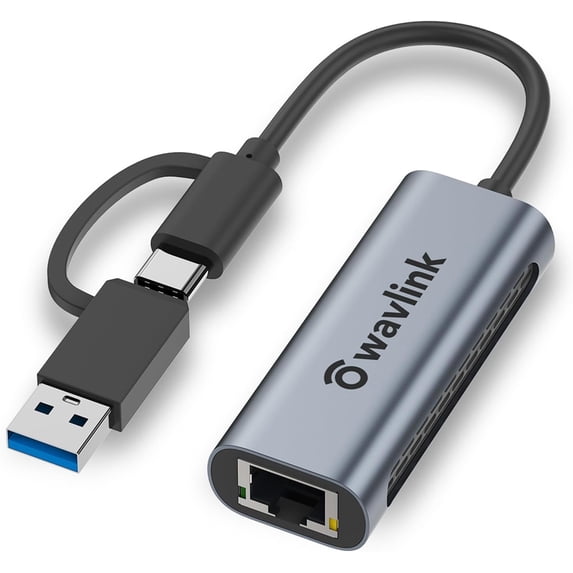 USB C to Ethernet Adapter 2.5 Gbps, 2-in-1 USB to 2.5G Ethernet Adapter ...